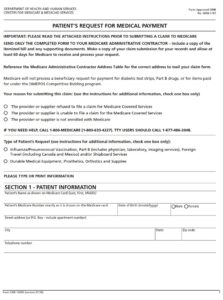 CMS 1490S – PATIENT’S REQUEST FOR MEDICAL PAYMENT (English) | CMS Forms