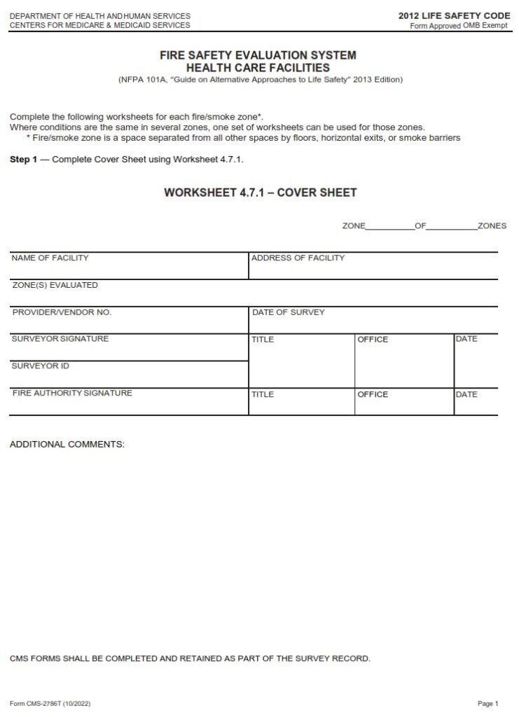 CMS 2786T – Fire Safety Evaluation System – Health Care 2012 Life ...
