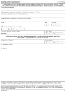 CMS 40B – Application for Enrollment in Medicare – Part B (Medical ...