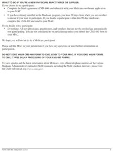 CMS 460 – MEDICARE PARTICIPATING PHYSICIAN OR SUPPLIER AGREEMENT | CMS ...