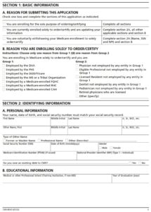 CMS 855O – Medicare Enrollment Application – Registration For Eligible ...