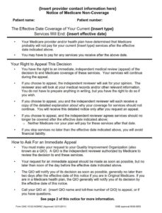 CMS 10095NOMNC – NOTICE OF MEDICARE NON-COVERAGE (English) | CMS Forms