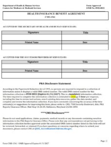 CMS 1561 – Health Insurance Benefit Agreement | CMS Forms