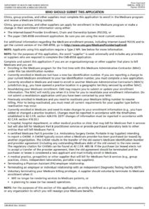 CMS 855B – Medicare Enrollment Application – Clinics/Group Practices ...