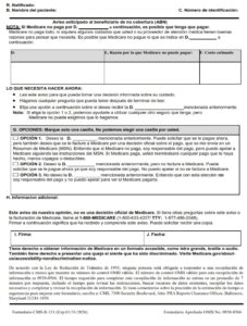 CMS R-131 – ADVANCE BENEFICIARY NOTICE (ABN) (Spanish) | CMS Forms